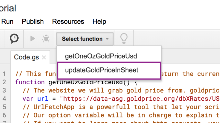 How to import Gold price into Google Sheet - 1337 INVEST